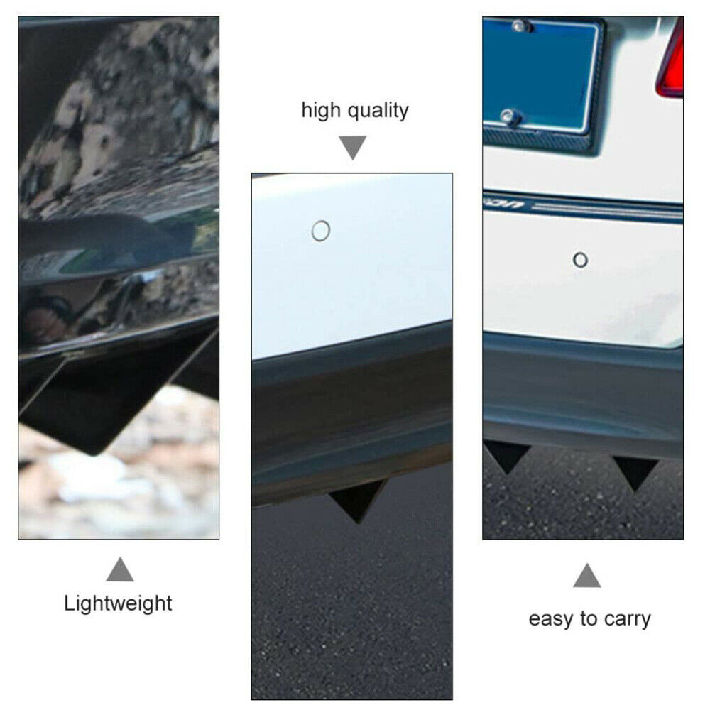 Universal 4pcs Rear Bumper Diffuser Shark Fin Spoiler Lip Splitter Glo ...