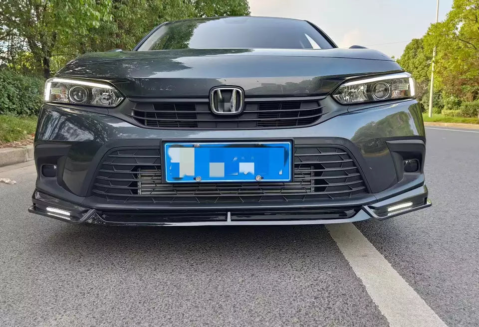 Honda Civic hatchback LED Front Bumper lip Spoiler 11th gen 2020 2022 ONECARWORLD
